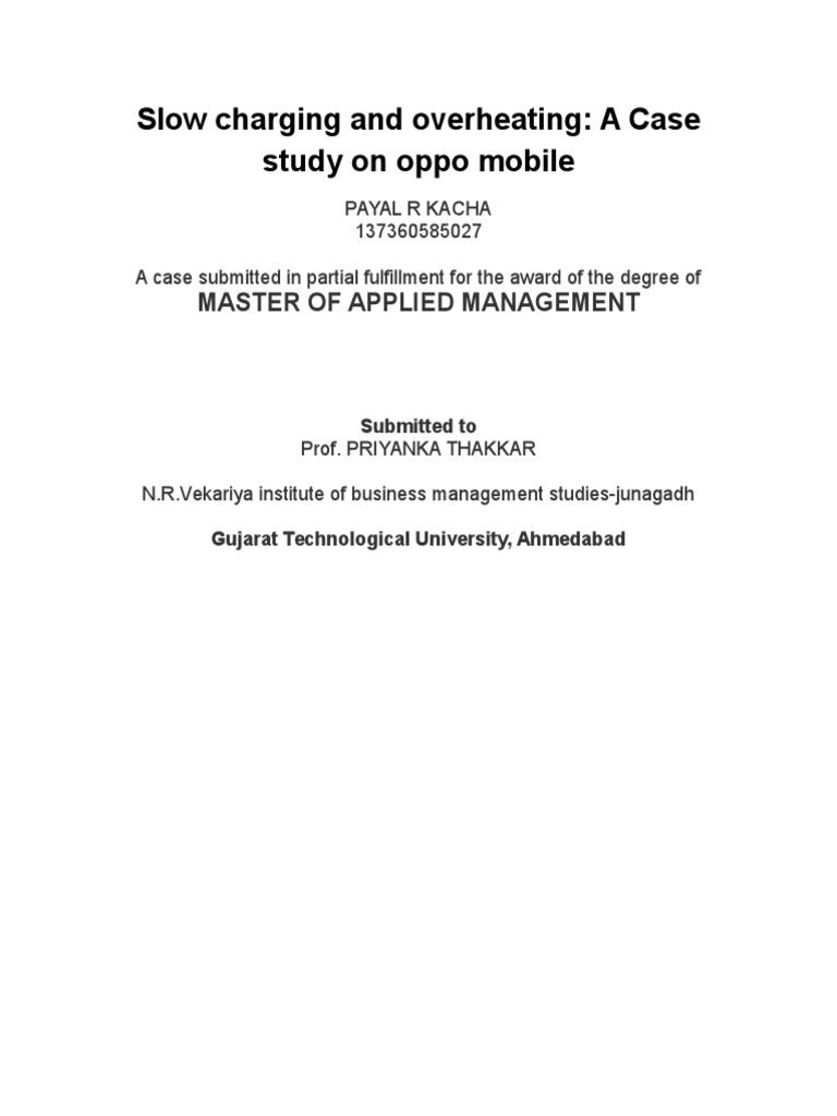 Oppo Case Study | PDF | Smartphone | Prepaid Mobile Phone