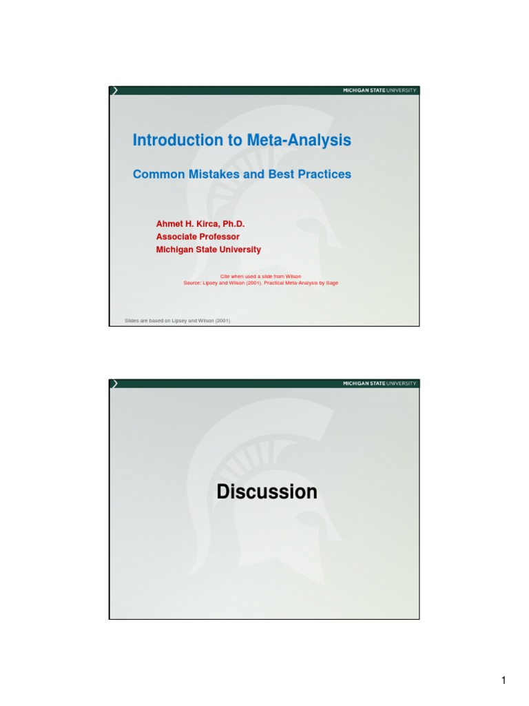 Introduction To Meta-Analysis: Discussion | PDF