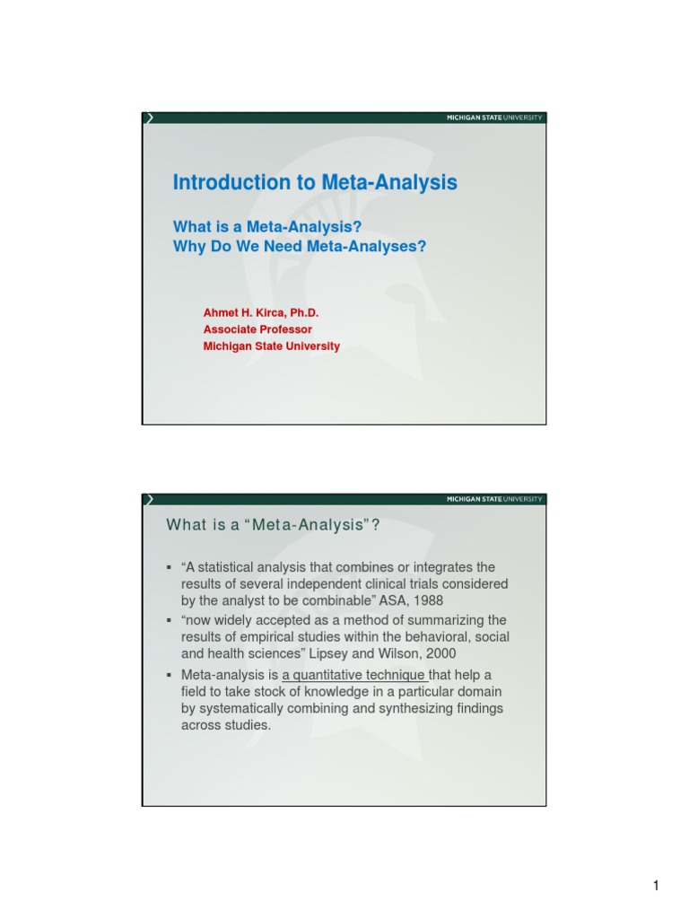 1definition and Role of Meta-Analysis | PDF | Meta Analysis ...