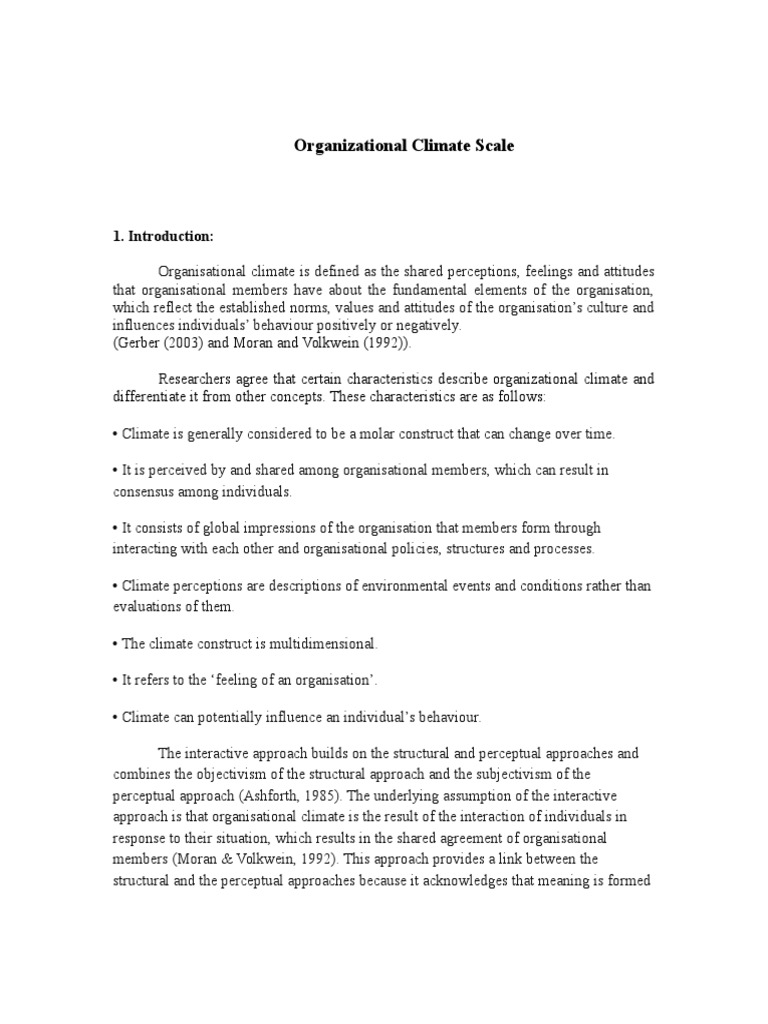 Organizational Climate Scale | PDF | Organizational Culture | Innovation