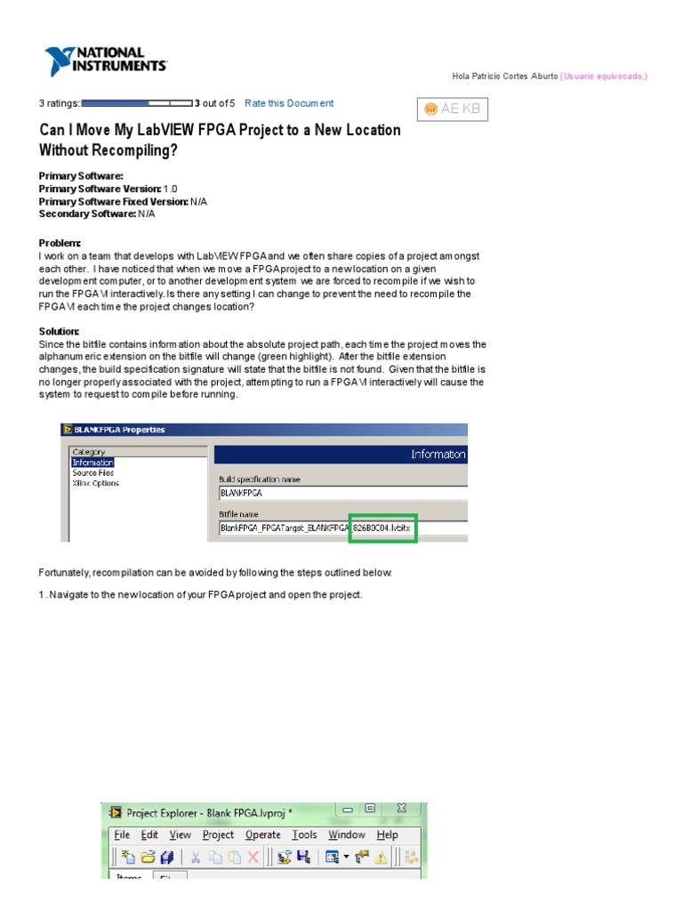 Can I Move My LabVIEW FPGA Project To A New Location Without ...