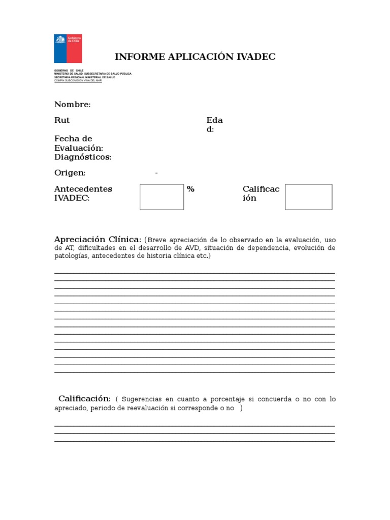 Informe Aplicación IVADEC 2023 | PDF | Cuidado de la salud | Especialidades Medicas