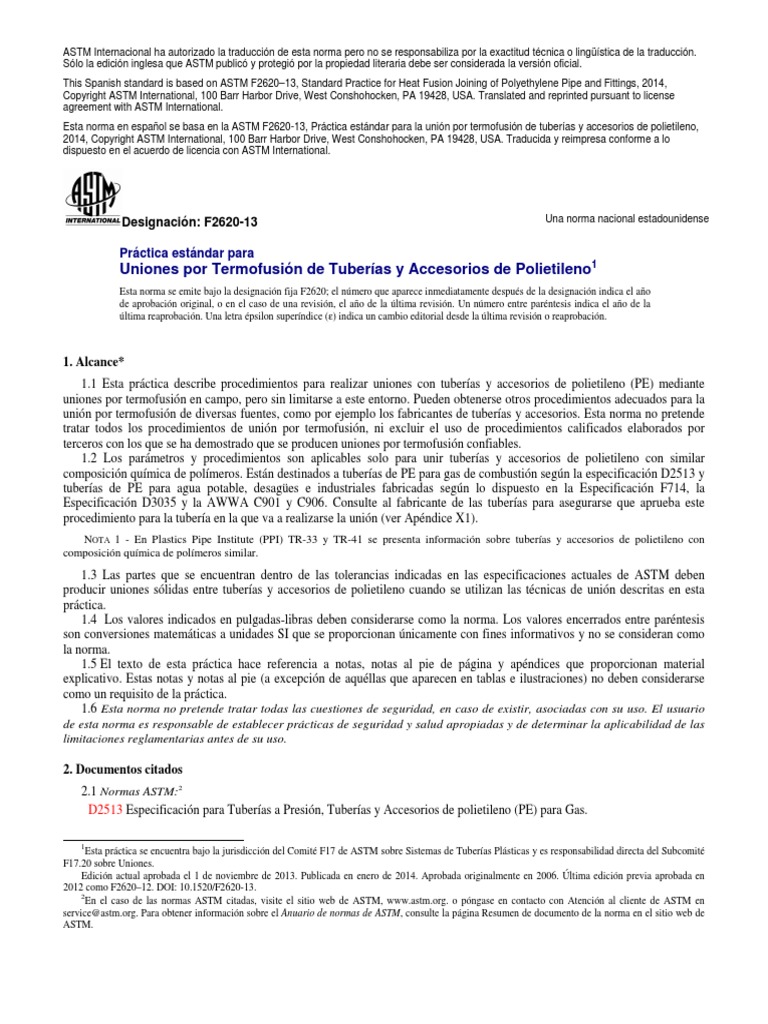 NORMA ASTM F2620-13 Espanol y Destacados | PDF | Herramientas | Presión