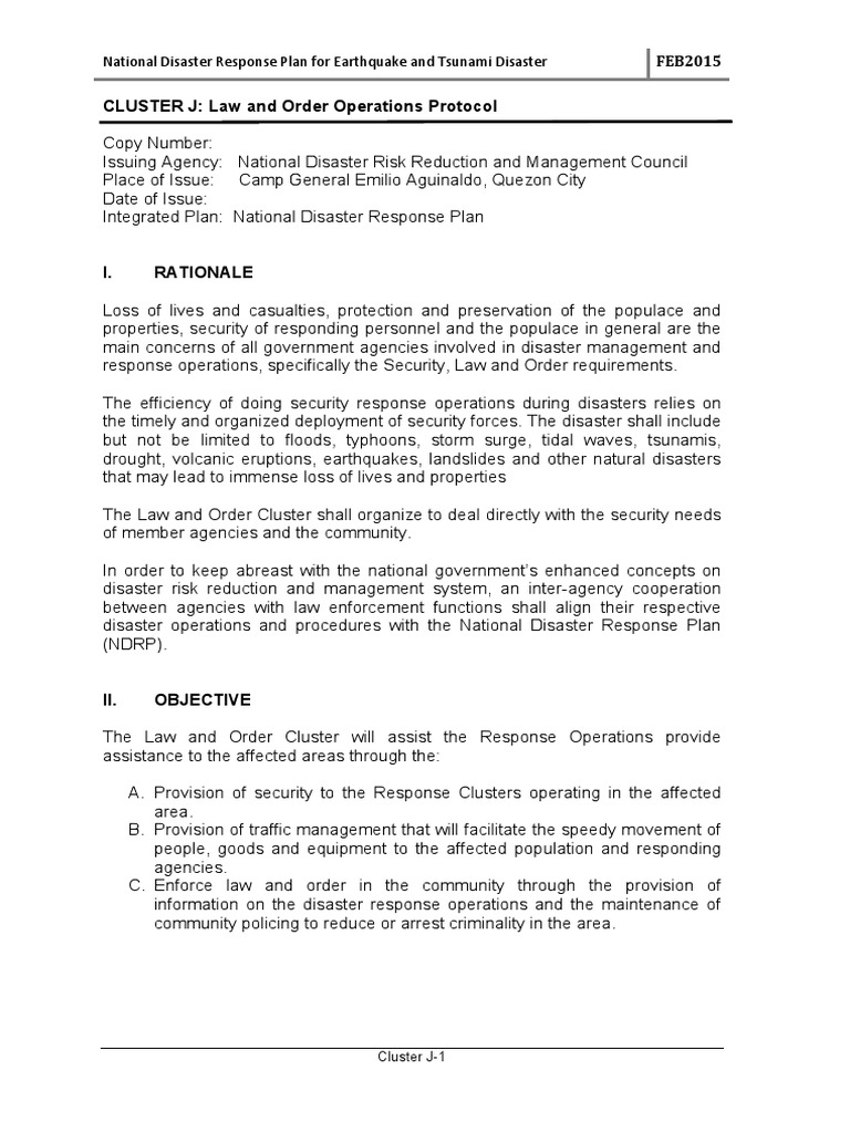 LAw and Order Operations Response | PDF | Tsunami | Natural Disasters