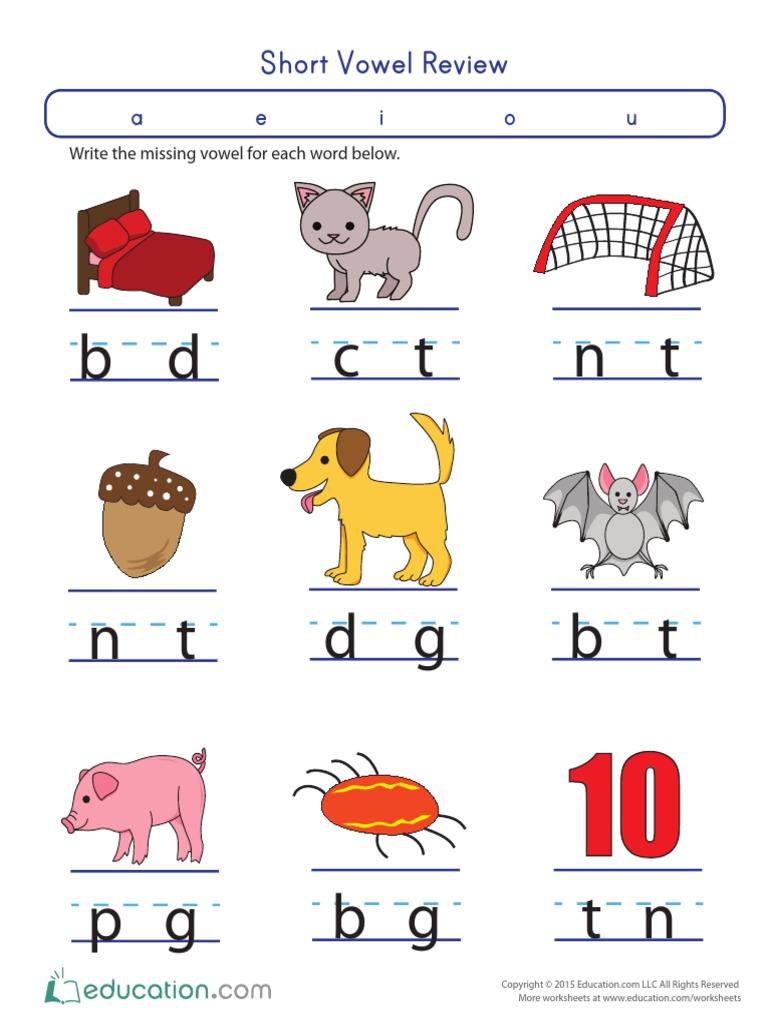 Fill in Short Vowel | PDF