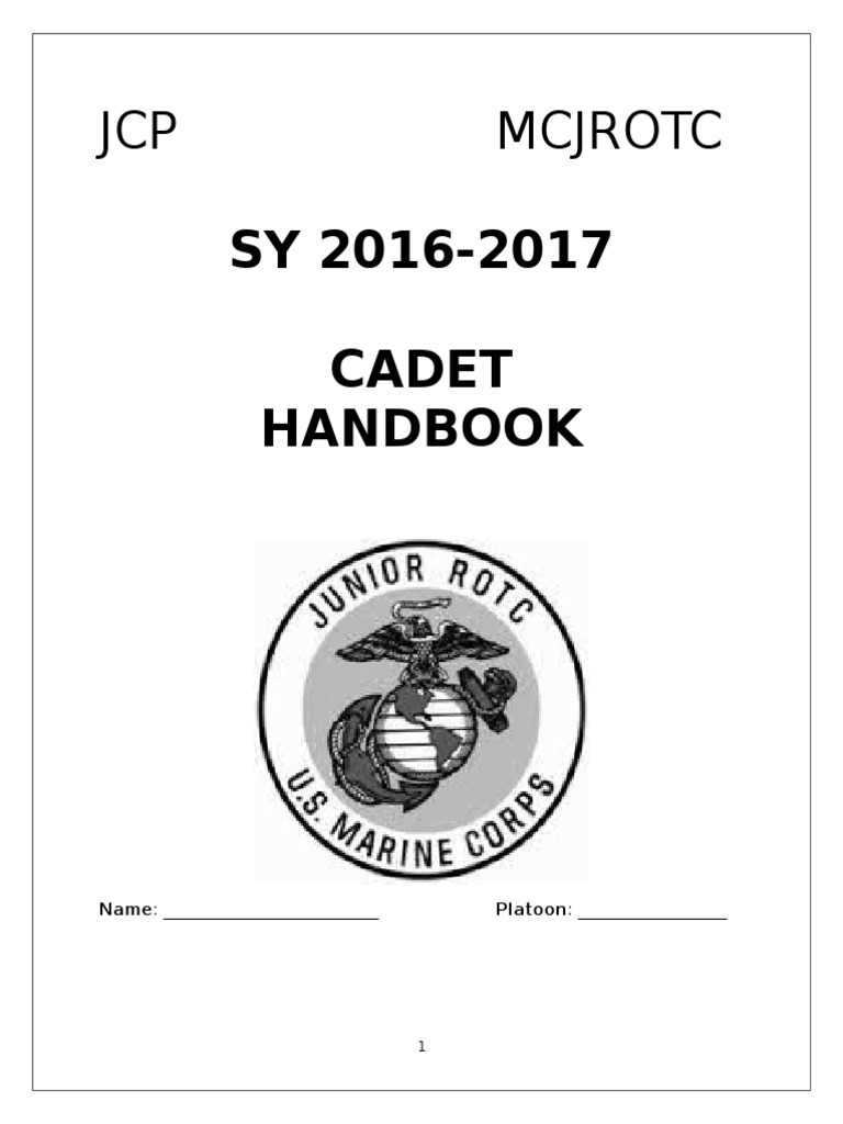 Jrotc Cadet JCP 2016-2017-Handbook | PDF | Officer (Armed Forces) | Non ...