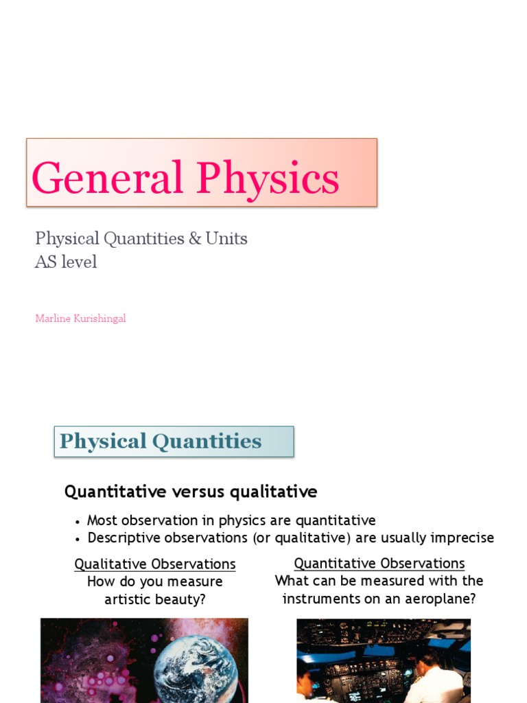 1 - Physical Quantities & Units PDF | PDF | Euclidean Vector | Quantity