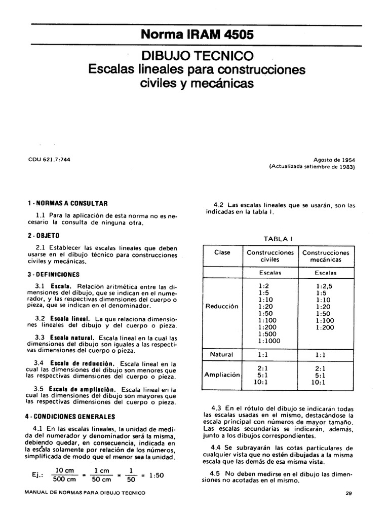 IRAM 4505 - Escalas Lineales para Construcciones Civiles y Mecanicas PDF | PDF