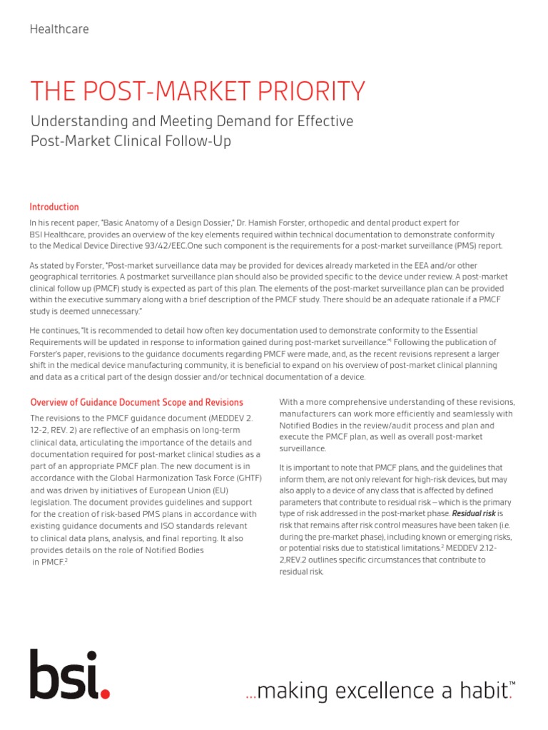 The Post-Market Priority: Understanding and Meeting Demand For ...