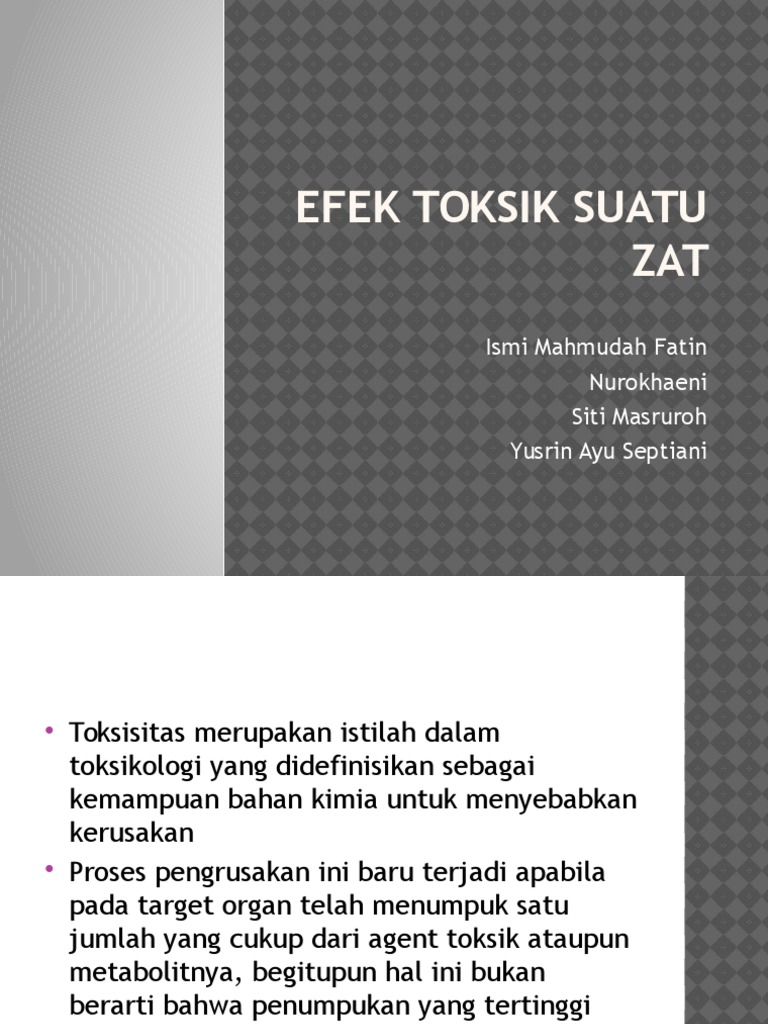 Efek Toksik Suatu Zat | PDF