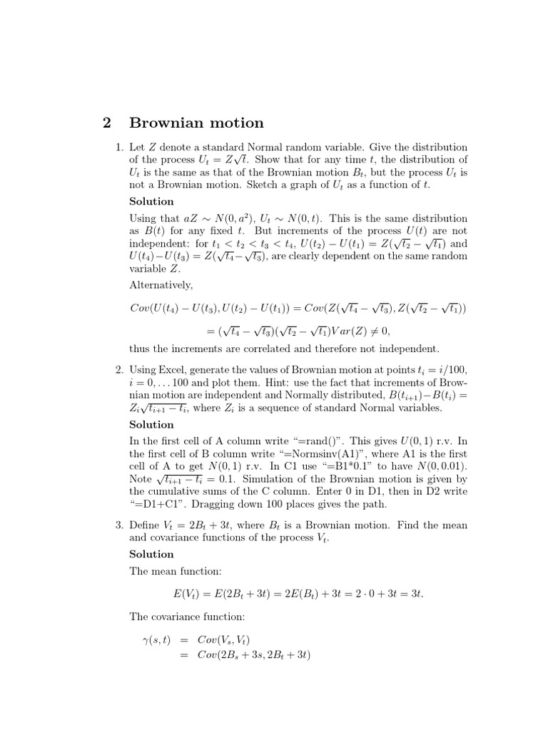 Brownian Motion | Brownian Motion | Normal Distribution