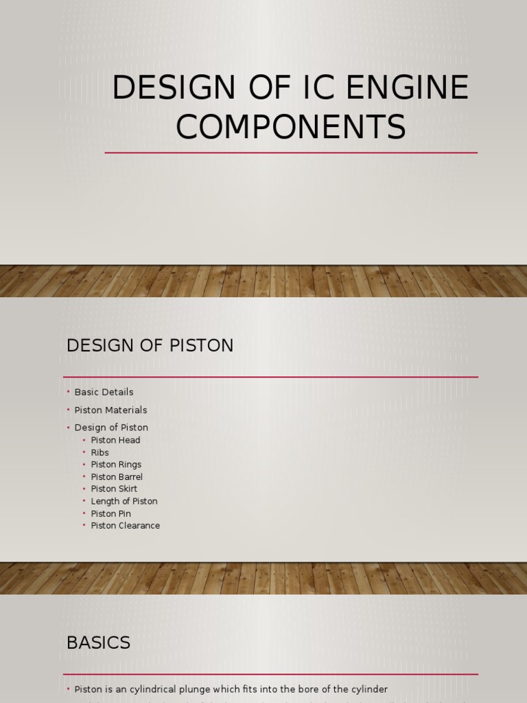 IC Engine Piston Design Overview | PDF | Home & Garden | Art