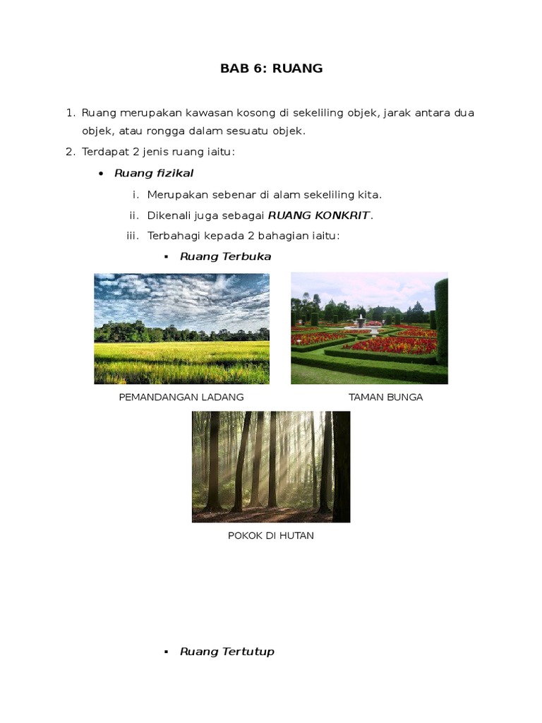 Pendidikan Seni Visual Tingkatan 1 2017: Bab 6 - Ruang | PDF