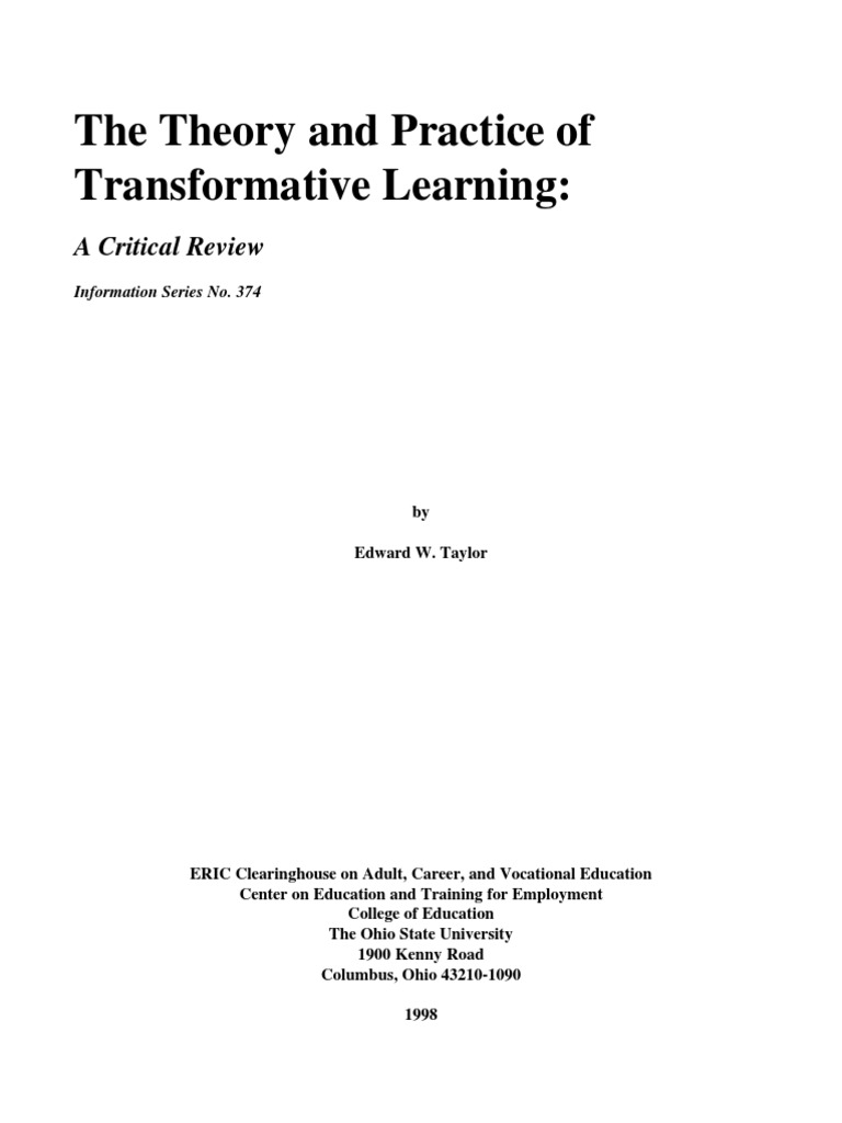 The Theory and Practice of Transformative Learning PDF | PDF