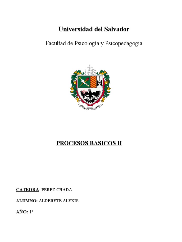 Resumen Procesos Basicos II - Perez Chada - Final | PDF | Psicología cognitiva | Sicología