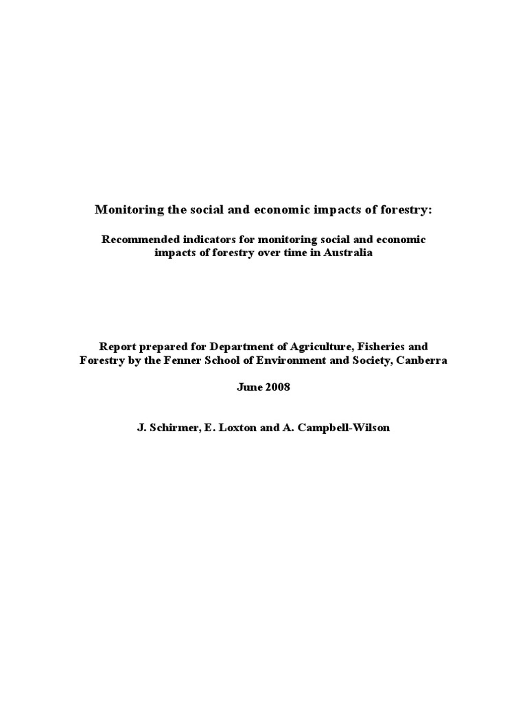 Socio Economic Report Indicators | PDF | Forestry | Workforce