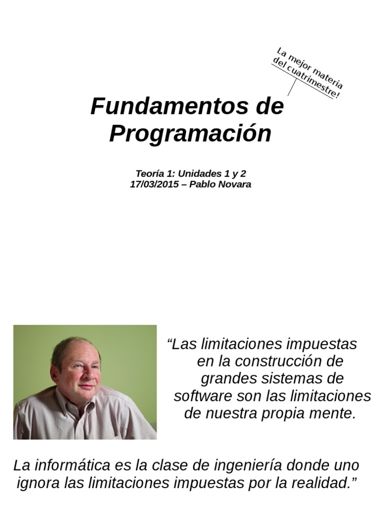 Fundamentos de Programacion - 1 | PDF | Programación de computadoras | Algoritmos