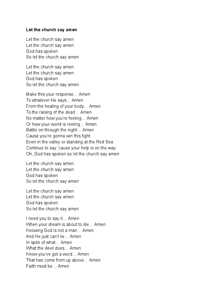 Let the Church Say Amen