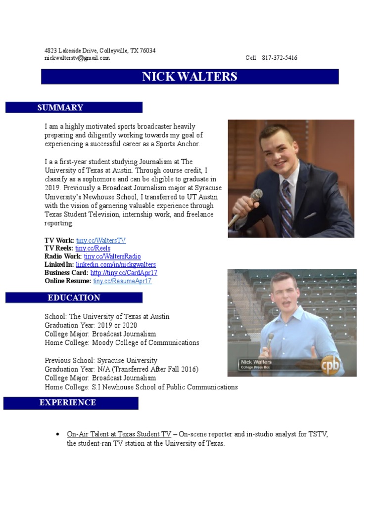 April 2017 Resume Nick Walters | PDF