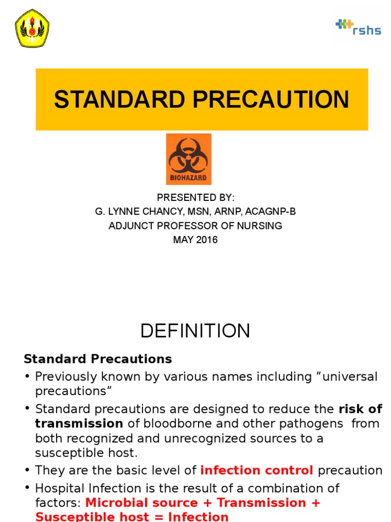 STANDARD PRECAUTIONS.ppt | Transmission (Medicine) | Infection Control