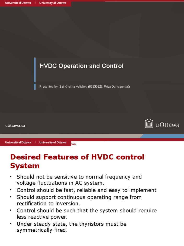 HVDC Control System Features | PDF