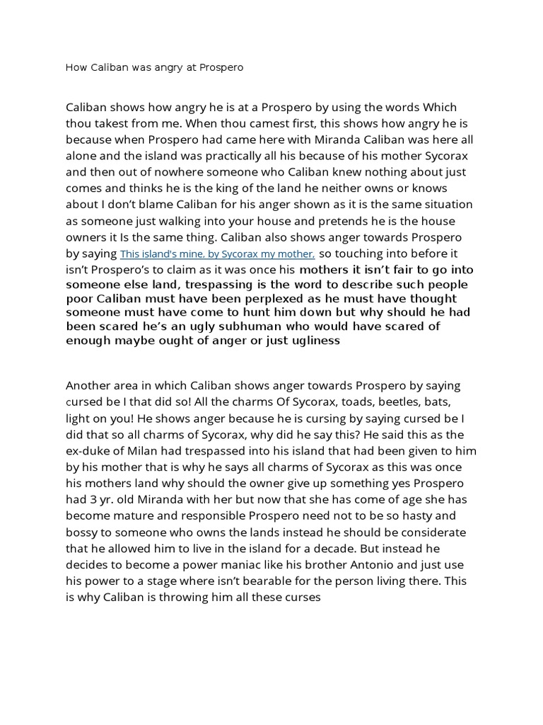 How Caliban Was Angry at Prospero: This Island's Mine, by Sycorax My ...