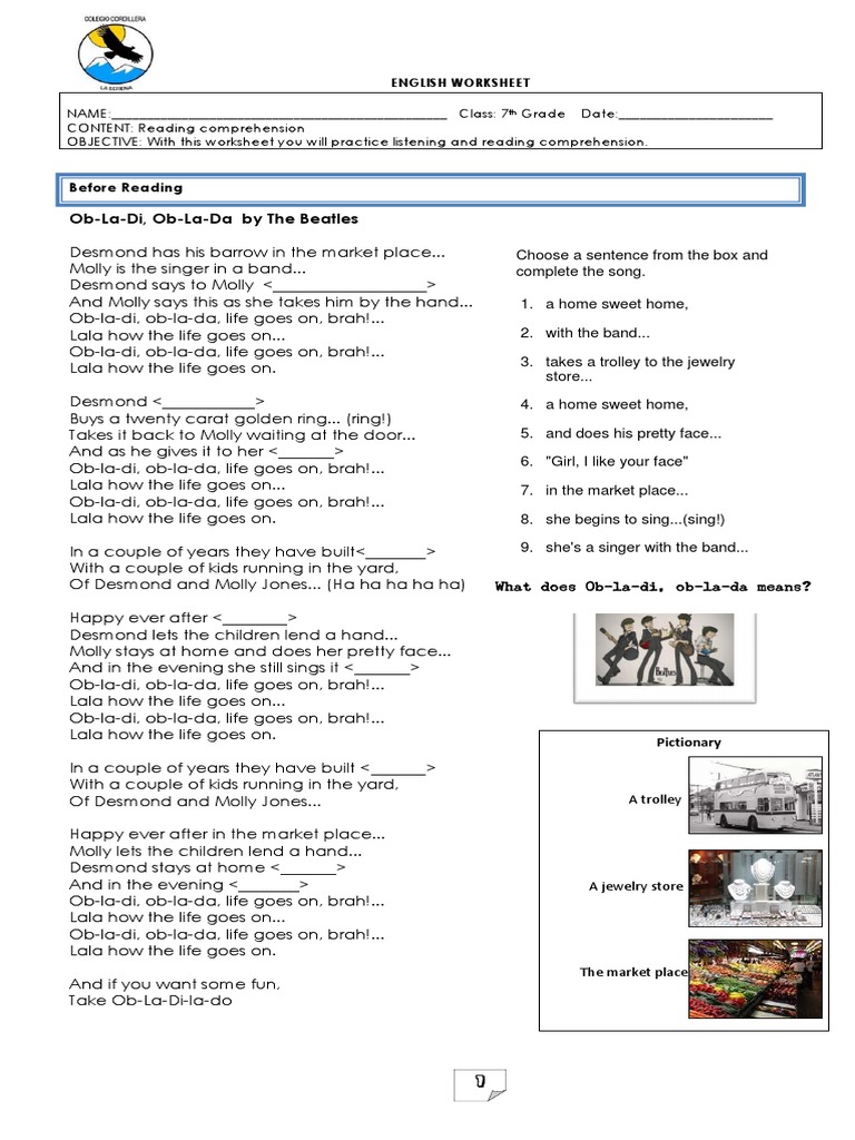 7th Grade Beatles Comprehension | PDF | Entertainment (General) | Leisure