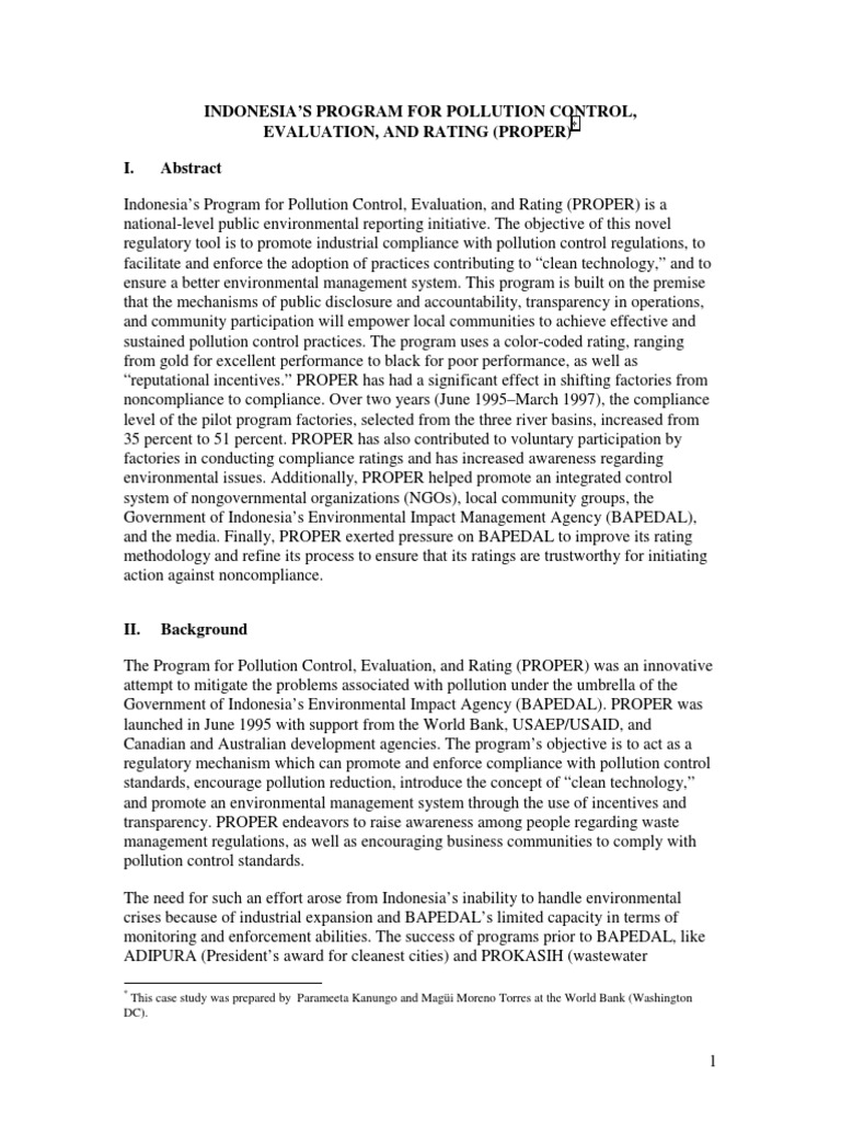 Evaluating the Impact of Indonesia’s Novel Regulatory Tool: The PROPER ...