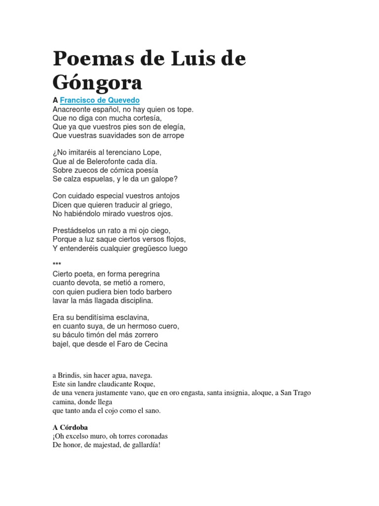 Poemas de Luis de Góngora | PDF | Poesía