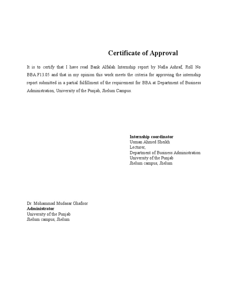 Certificate of Approval | PDF