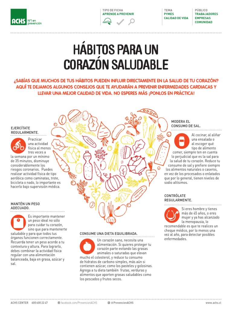 Habitos de Un Corazon Saludable | PDF | sal | Alimentos