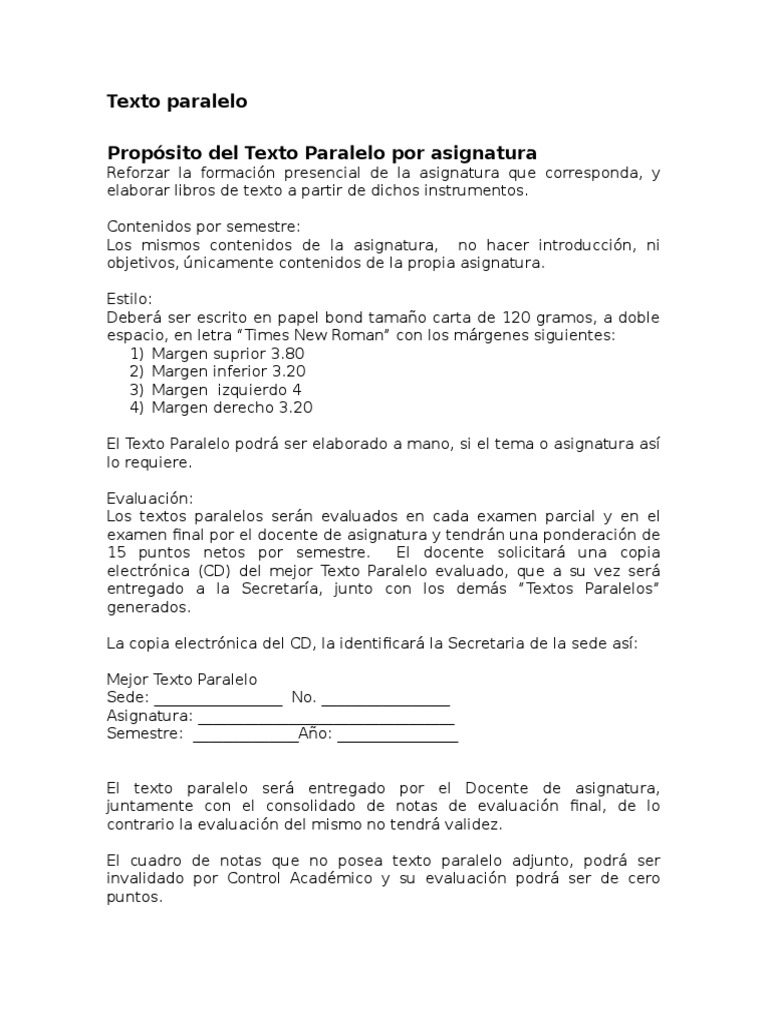 Texto Paralelo | PDF | Métodos y materiales de enseñanza | Informática