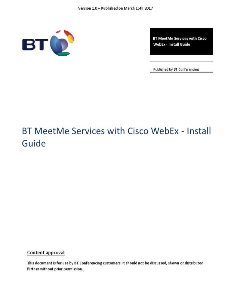 BT MeetMe Services With Cisco WebEx Install Guide | PDF | Windows ...