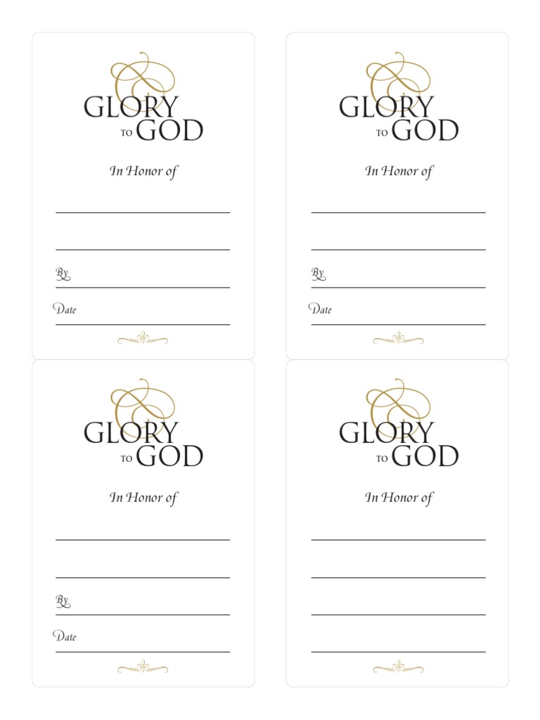 Hymnal Bookplates - in Honor of - Avery 5168 | PDF
