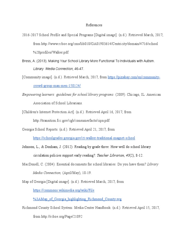 References | PDF | School Library | Libraries