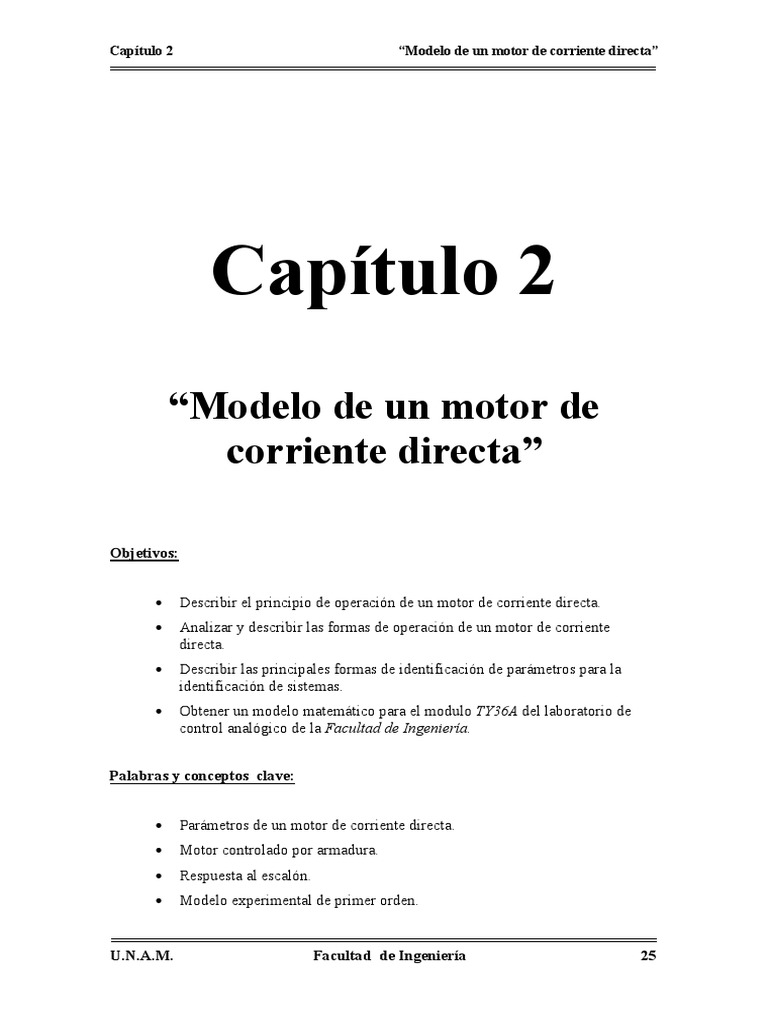 Modelo de Un Motor de DC | PDF | Corriente eléctrica | Inductor