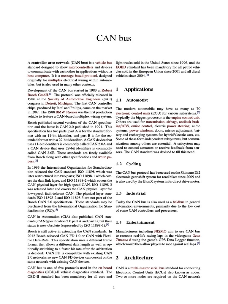 CAN Bus | PDF | Data Transmission | Computing