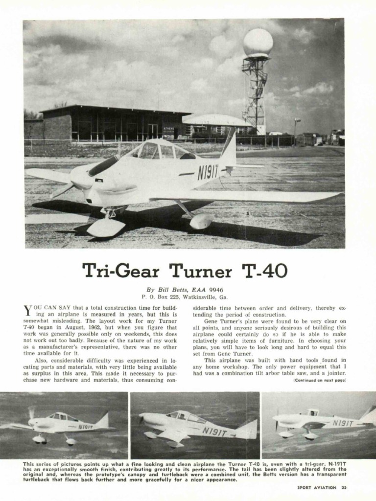 Turner T40-Trig | PDF | Stall (Fluid Mechanics) | Flap (Aeronautics)