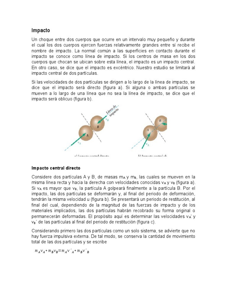 3 6-Impacto | PDF | Impulso | Movimiento (física)