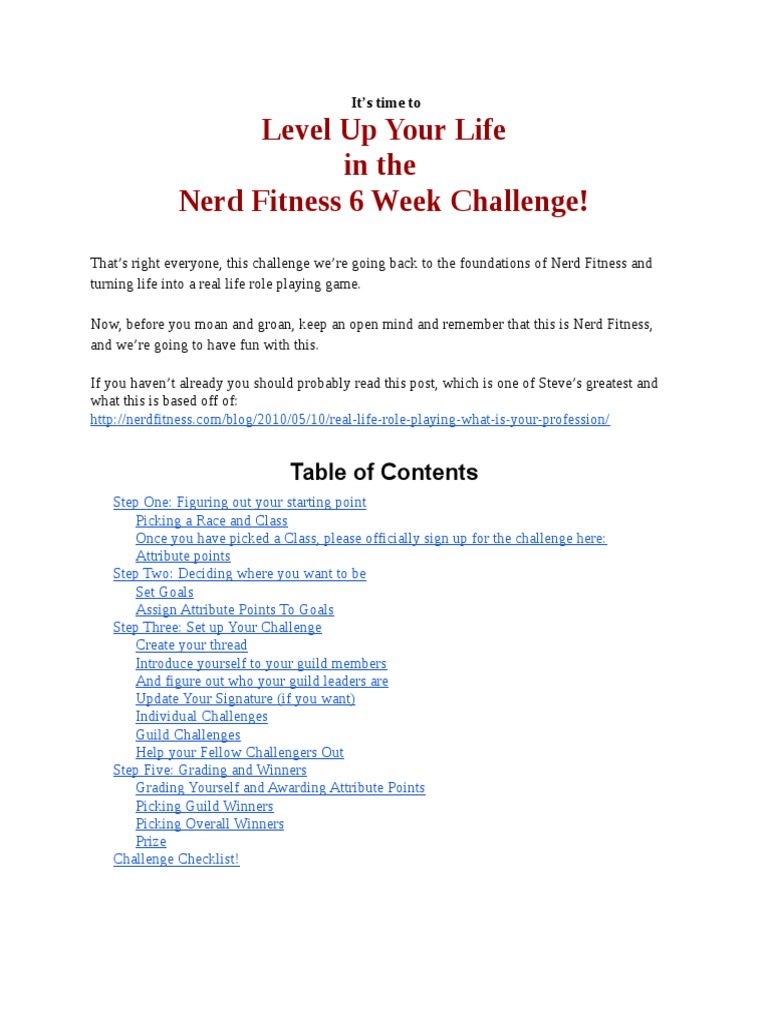 6 Week Challenge | PDF | Recreation | Leisure