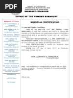 Barangay Certificate of Residency Template | PDF