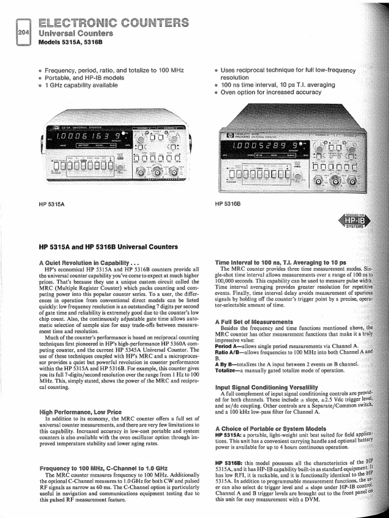 Agilent HP 5316b | PDF