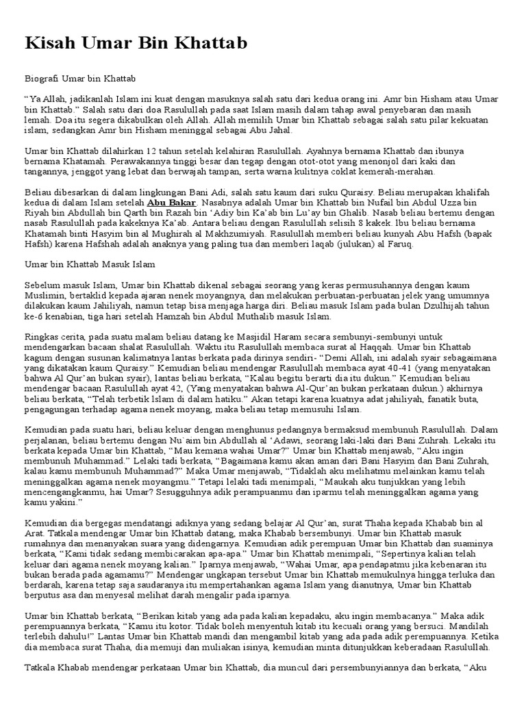Biografi Singkat Umar Bin Khattab Pdf