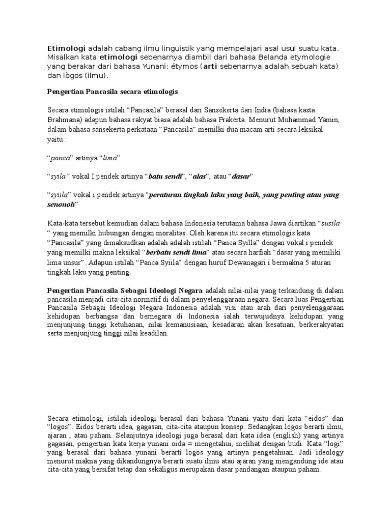Etimologi Adalah Cabang Ilmu Linguistik Yang Mempelajari Asal Usul ...