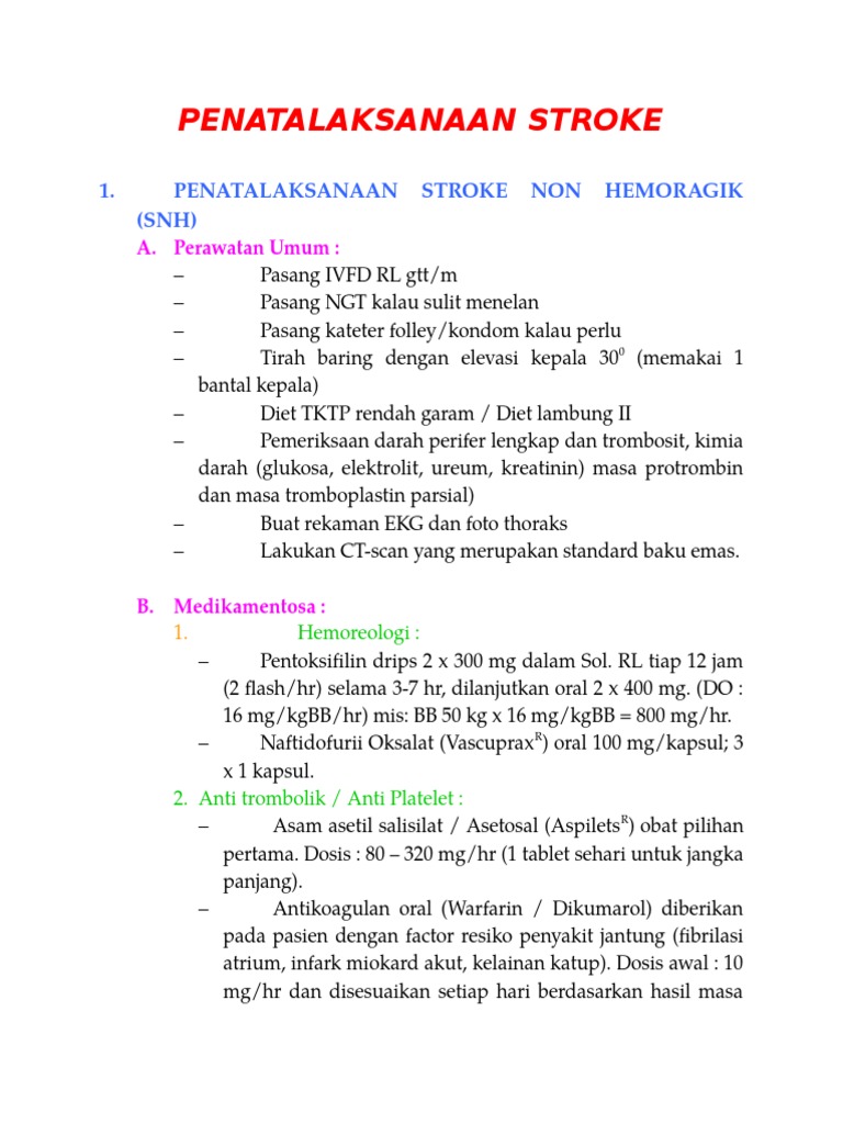 Panduan Penatalaksanaan Stroke | PDF | Sains & Matematika