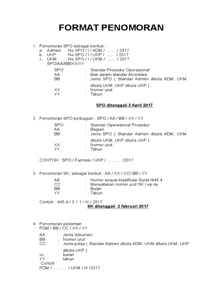 Format Penomoran | PDF