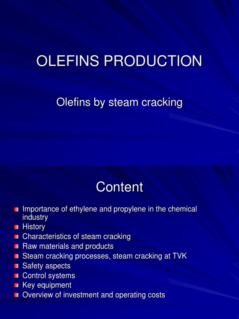 Olefins Production PDF | Download Free PDF | Cracking (Chemistry ...