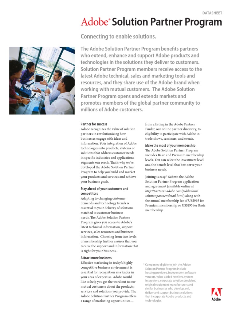 Adobe Solution Partner Program Datasheet | PDF | Adobe Systems ...