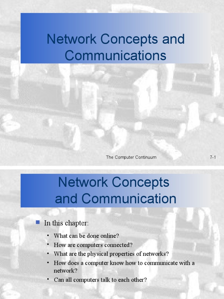 Network Concepts and Communications: The Computer Continuum 7-1 | PDF ...