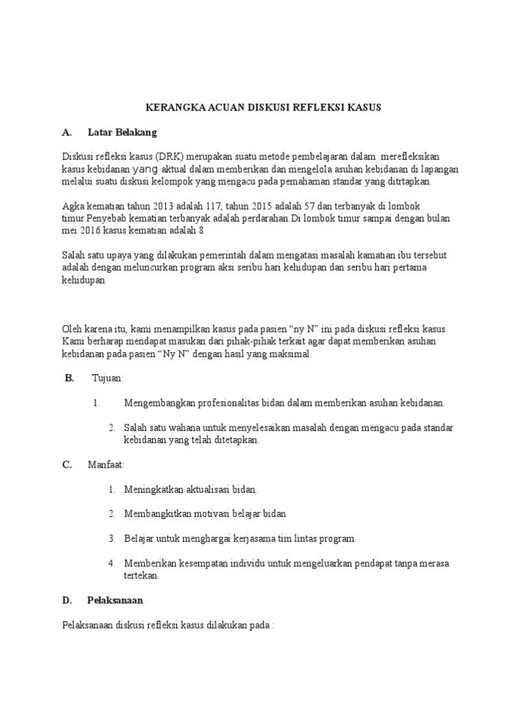 Laporan Diskusi Refleksi Kasus | PDF